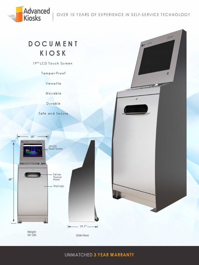 Document - Kiosk Brochure PDF | PDF | Touchscreen | Printer (Computing)