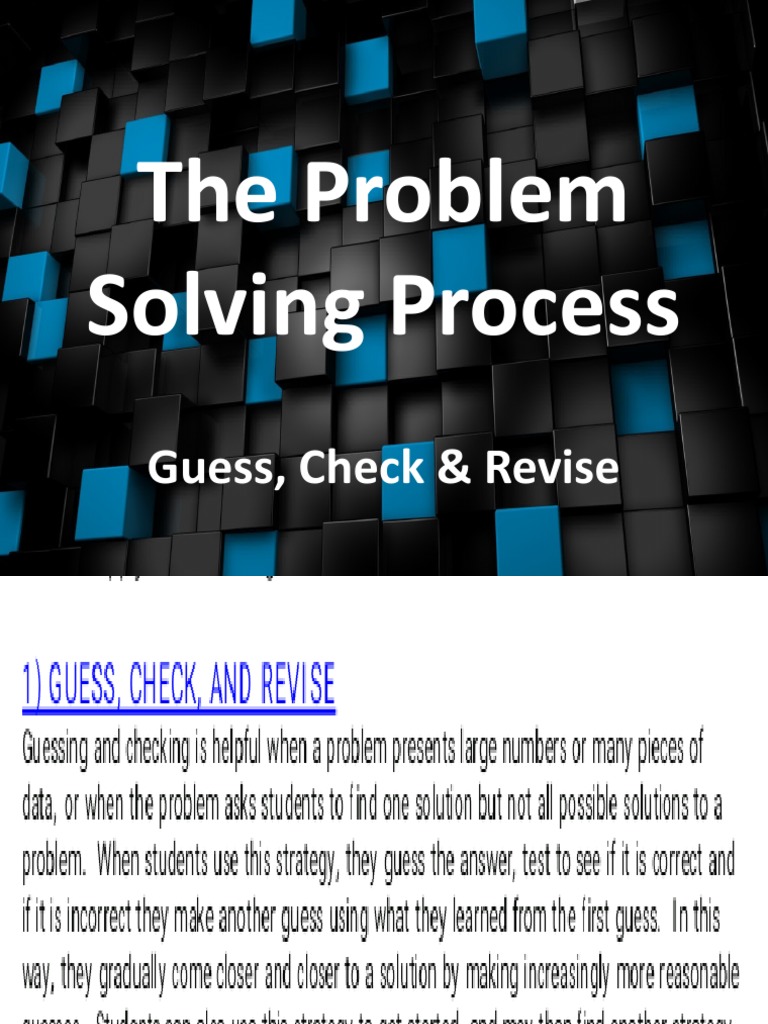 The Problem Solving Process | PDF
