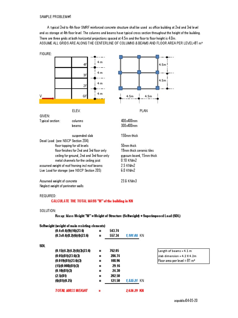 Beam and Column Mass Calculation | PDF | Beam (Structure ...
