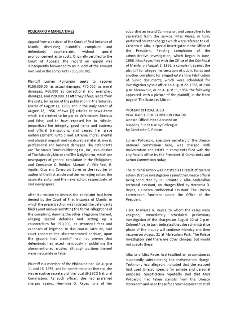 Libel Cases | Download Free PDF | Defamation | Punitive Damages