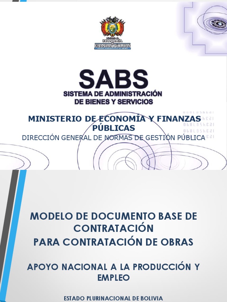 Modelo de Docuemento Base de Contratacion para Contratacion de Obras - Sabs PDF | PDF ...