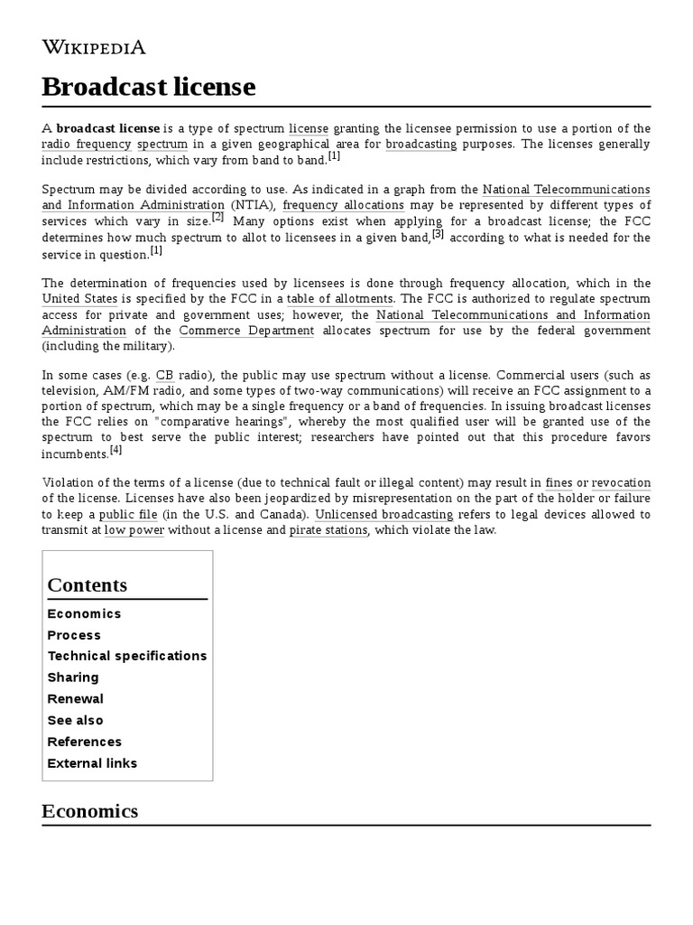 Broadcast License | PDF | Broadcasting | Information And Communications ...