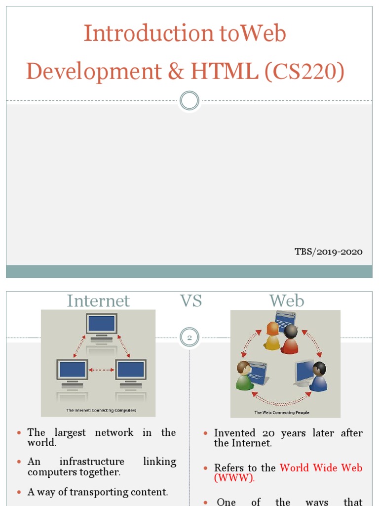 Introduction Toweb Development & HTML (Cs220) | Download Free PDF | Html Element | Hypertext ...