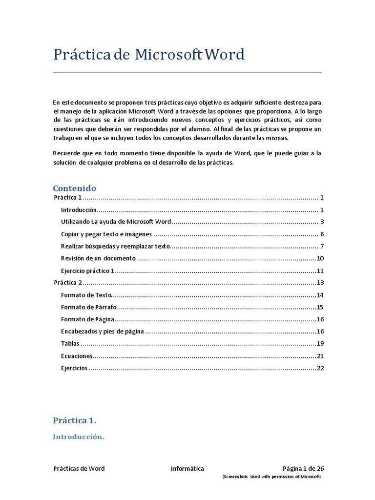 Practica Guiada de Word PDF | Descargar gratis PDF | Microsoft Word | Microsoft Office