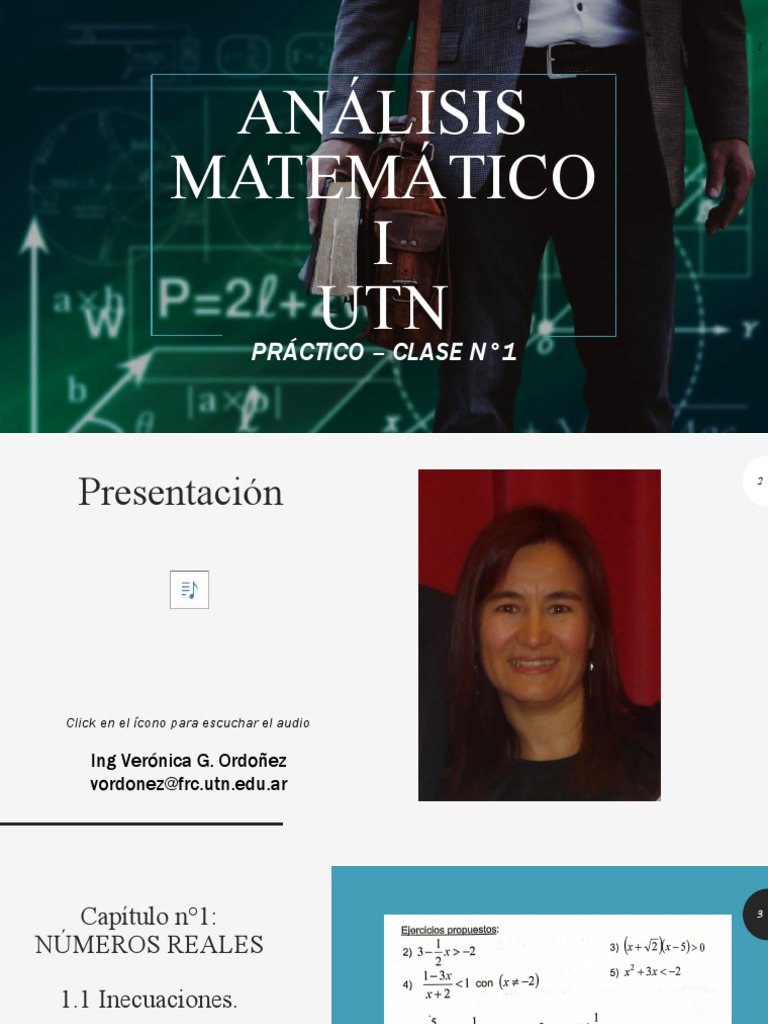 Análisis Matemático I UTN Clase 1 Ordoñez | PDF