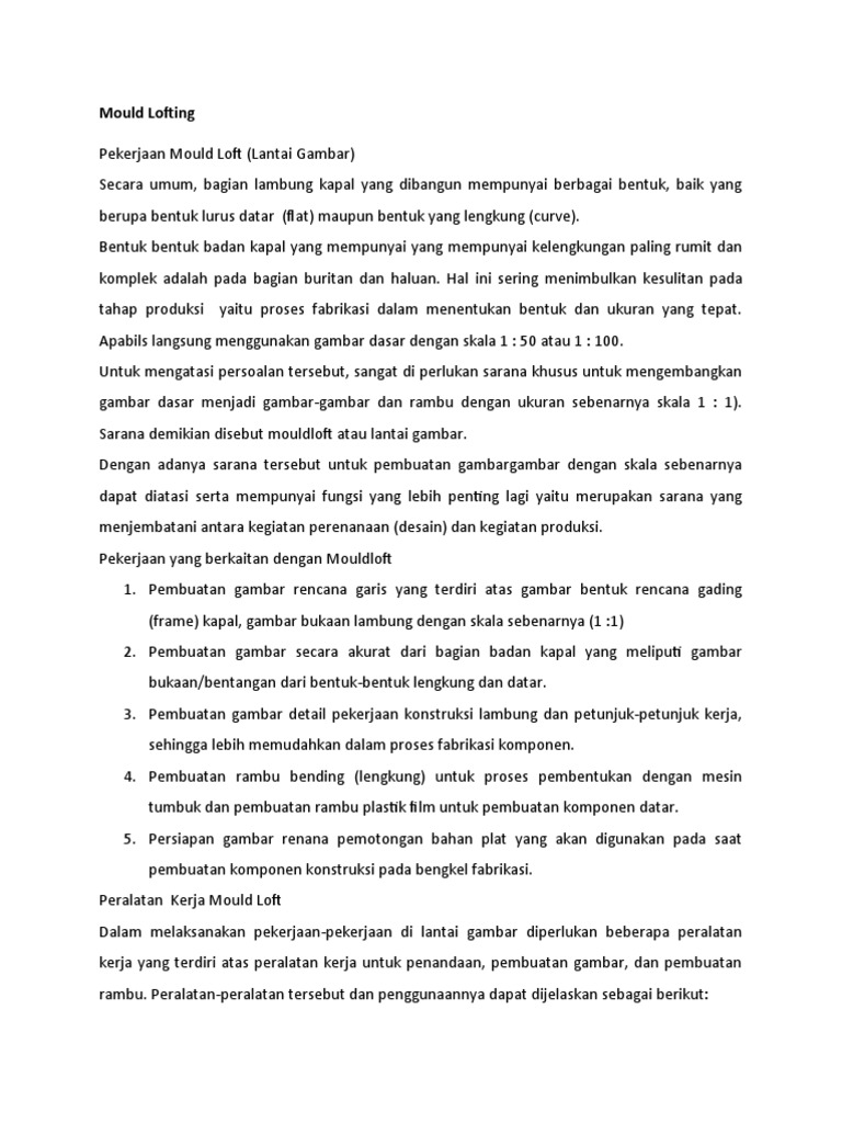 Mould Lofting | PDF