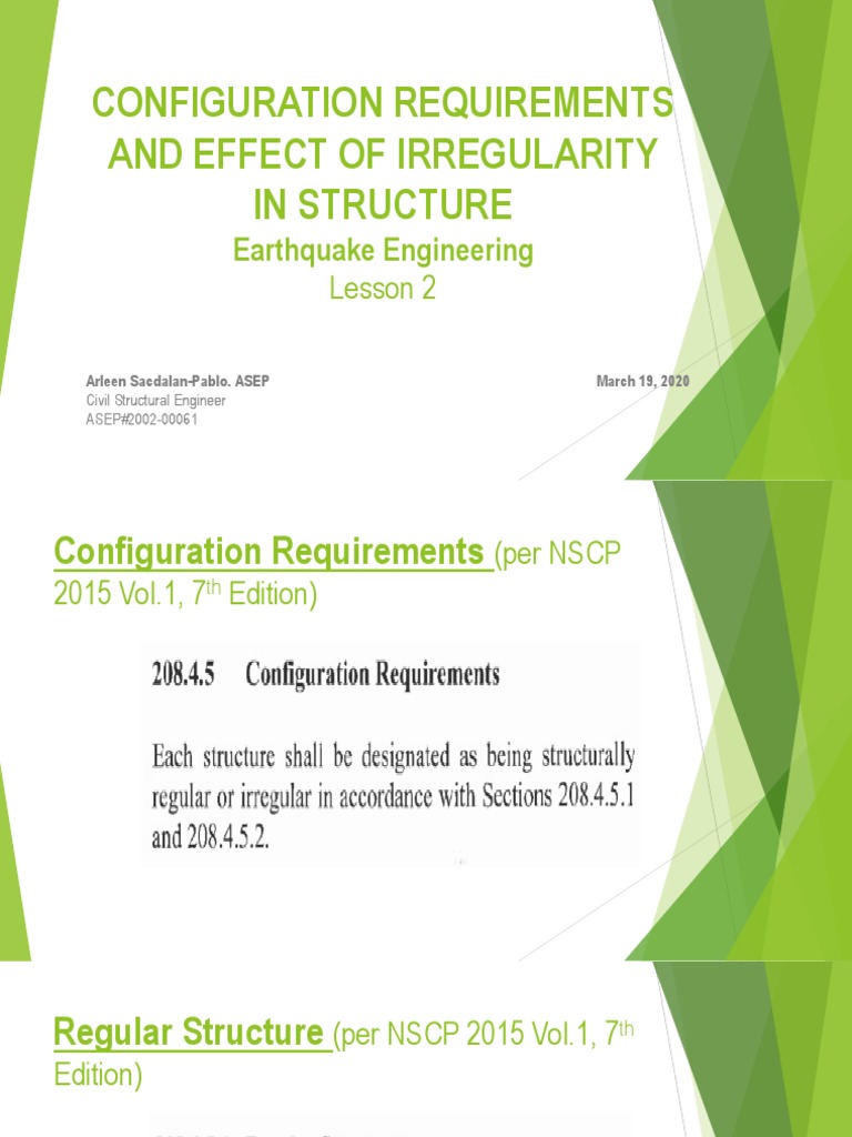 Configuration Requirements and Effect of Irregularity in Structure ...