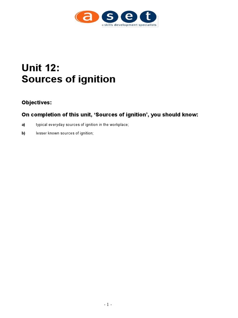 Identifying Fire Ignition Sources | PDF | Combustion | Applied And ...