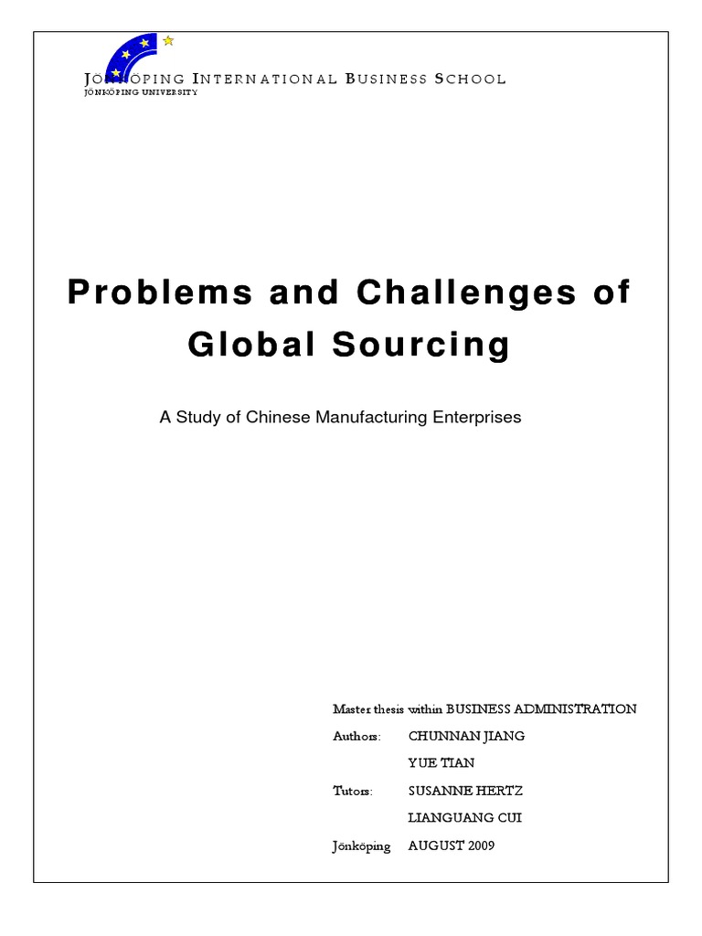 Problems and Challenges of Global Sourcing PDF | PDF | Procurement ...