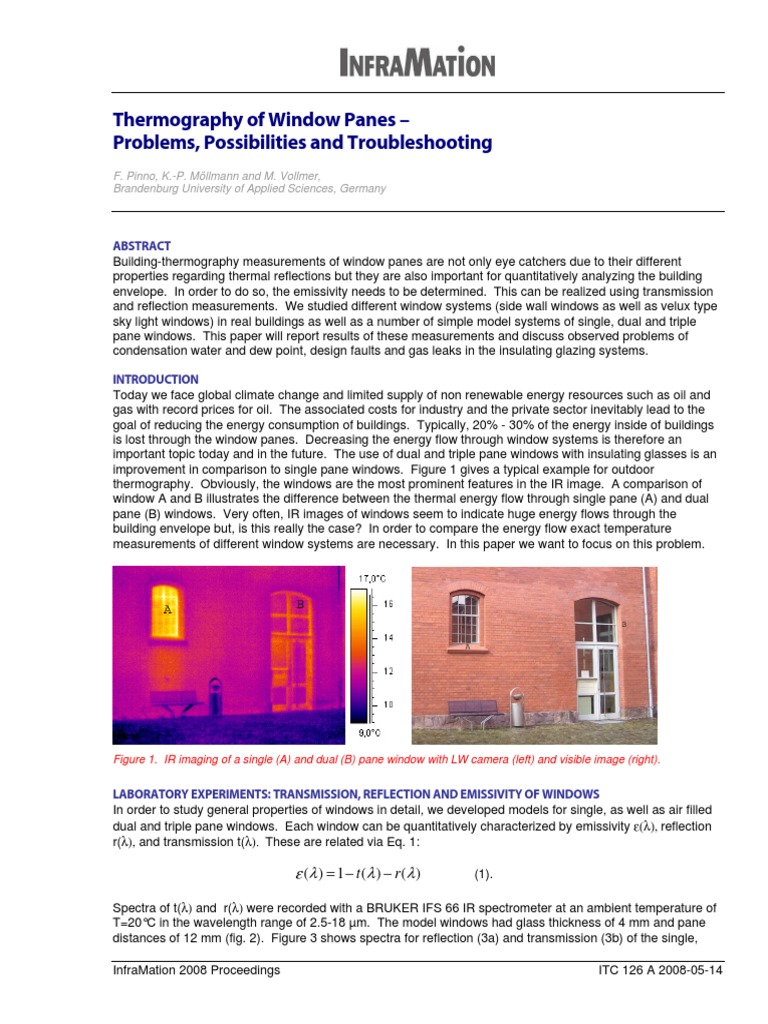 Thermography of Window Panes-Pinno | PDF | Thermography | Infrared