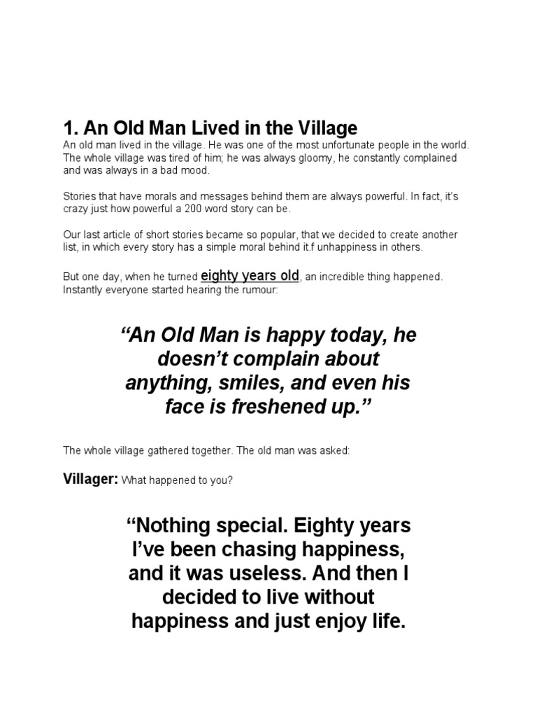 An Old Man Pdf