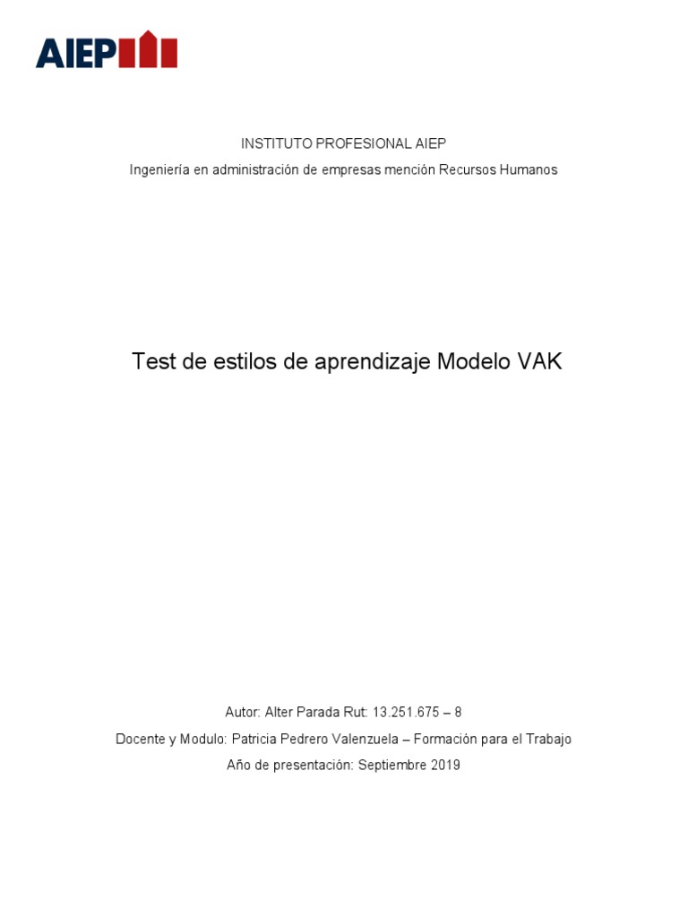Actividad Práctica Formativa - Semana 5 Test de Estilos de Aprendizaje ...