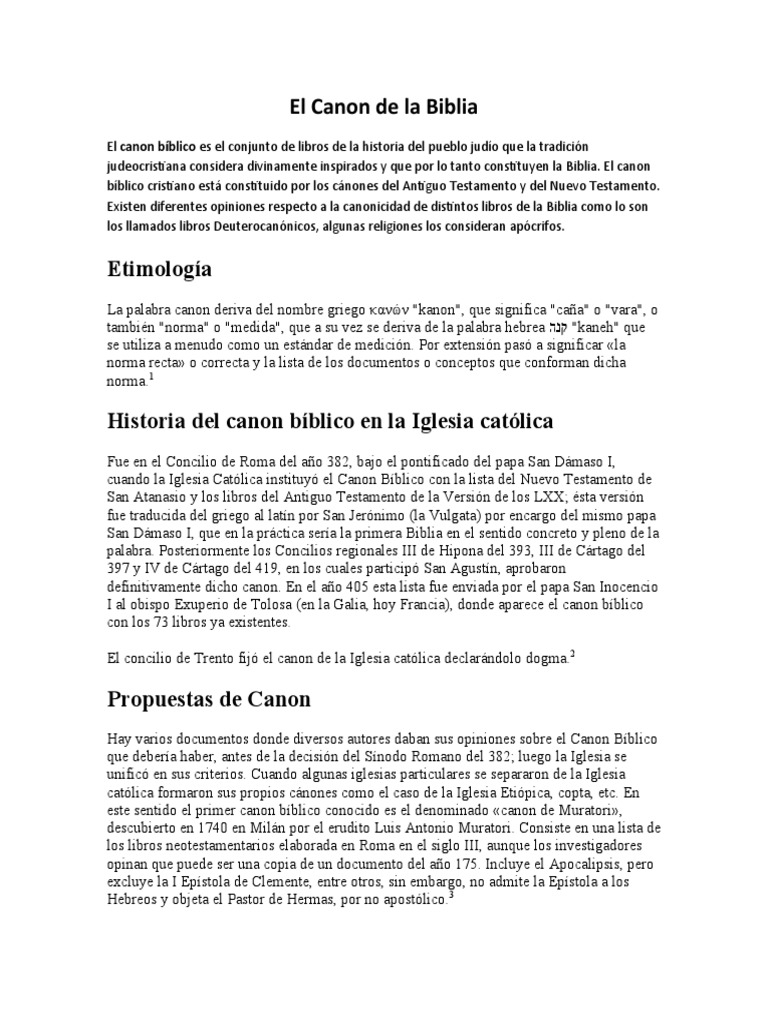 El Canon de La Biblia | PDF | Canon bíblico | Biblia hebrea
