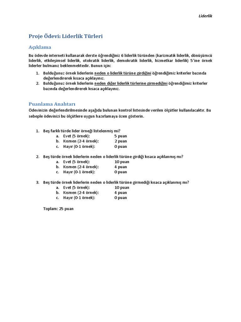 78 Liderlik Proje Odevi PDF | PDF