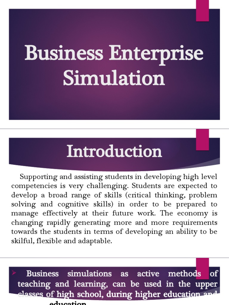Introduction To Business Simulation | PDF | Simulation | Entrepreneurship