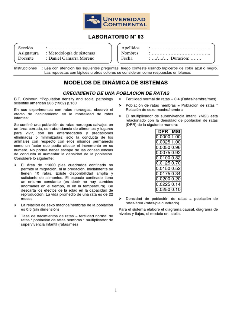 Ds Laboratorio03 Modelos Dinamicos | PDF | Naturaleza | Science