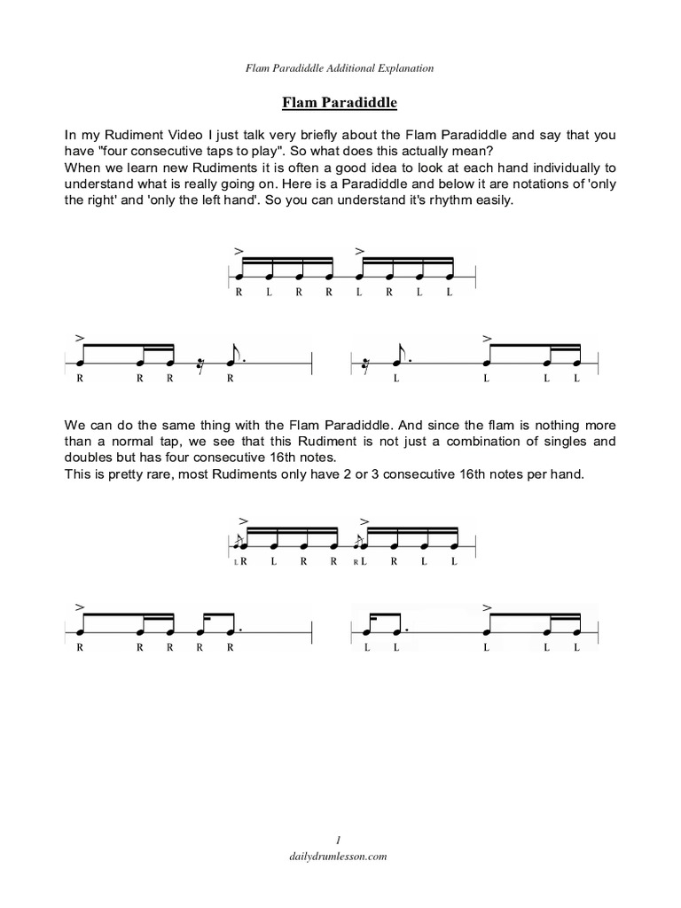 Flam Paradiddle PDF | PDF