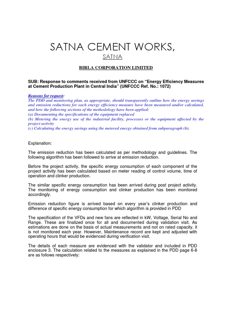 Satna Cement Works | PDF | Kilowatt Hour | Energy Conservation
