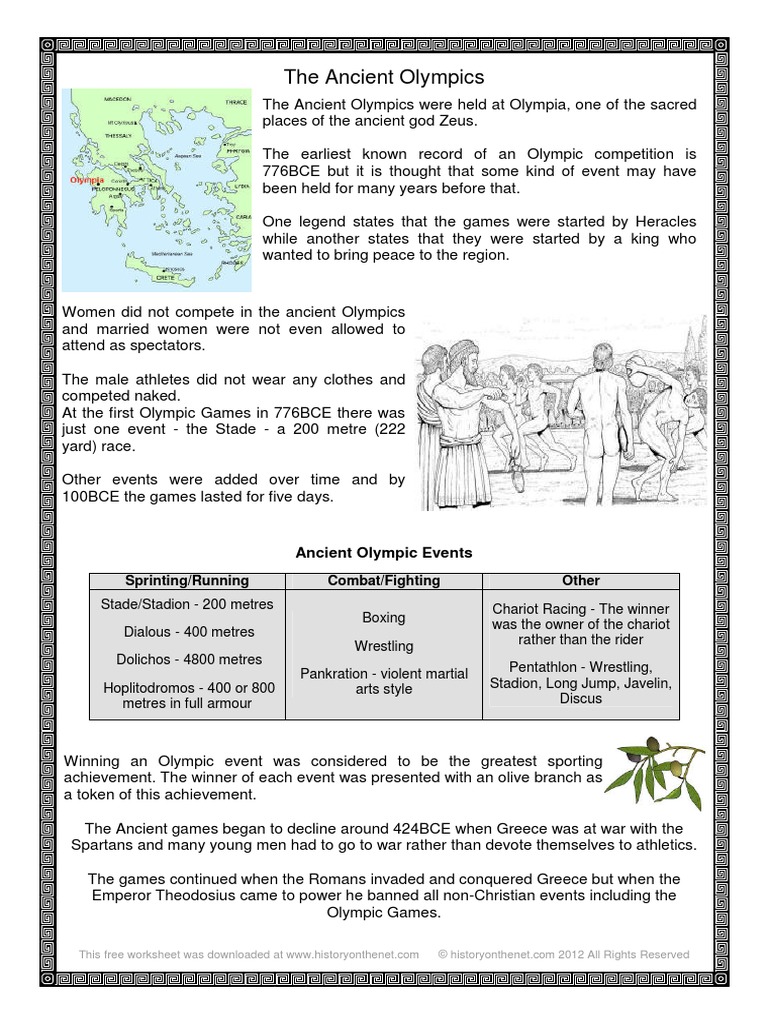 Ancient Olympics | PDF | Leisure | Individual Sports