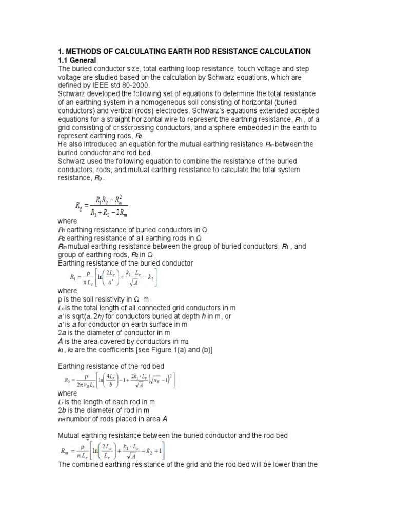 Earthing Calculation 2 | PDF | Electrical Resistivity And Conductivity ...