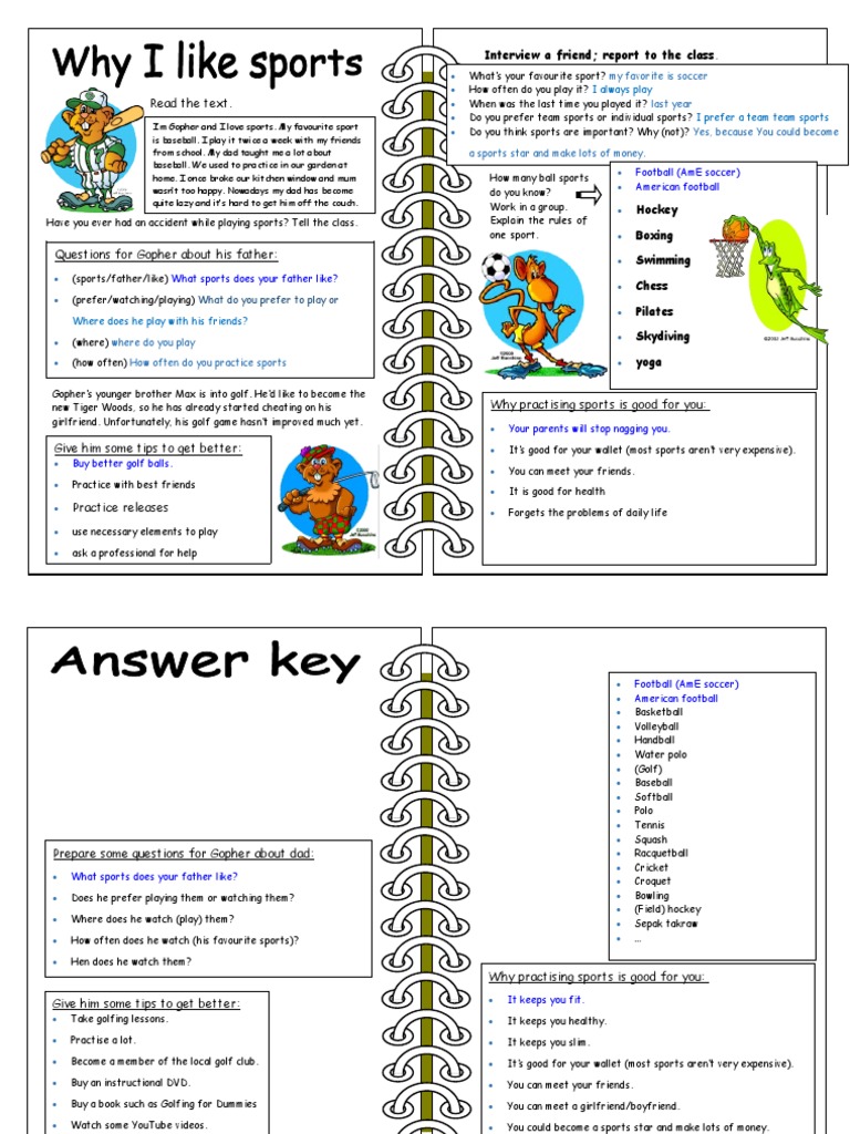 Read The Text.: I Always Play I Prefer A Team Team Sports | PDF ...