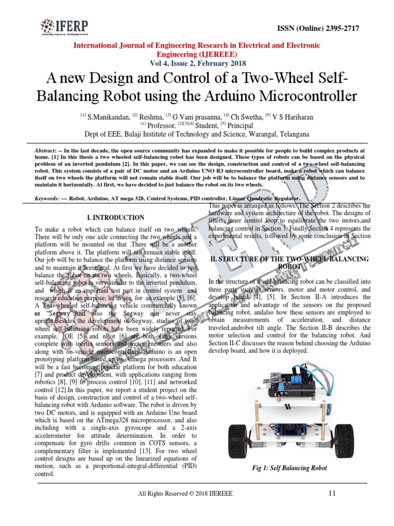 A New Design and Control of A Two-Wheel Self-Balancing Robot Using The ...