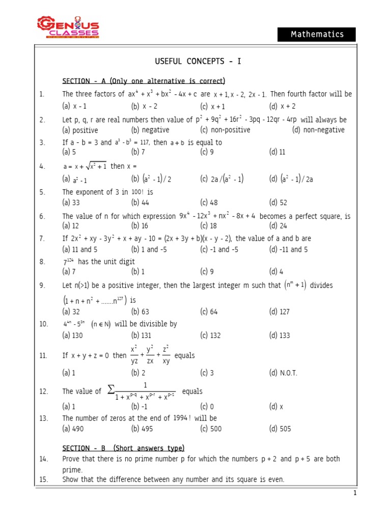 Fundamental Mathematics I | PDF | Factorization | Numbers