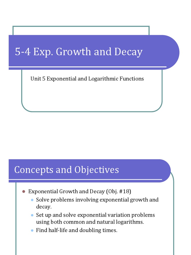 Exponential Growth and Decay Concepts | PDF | Exponential Function ...