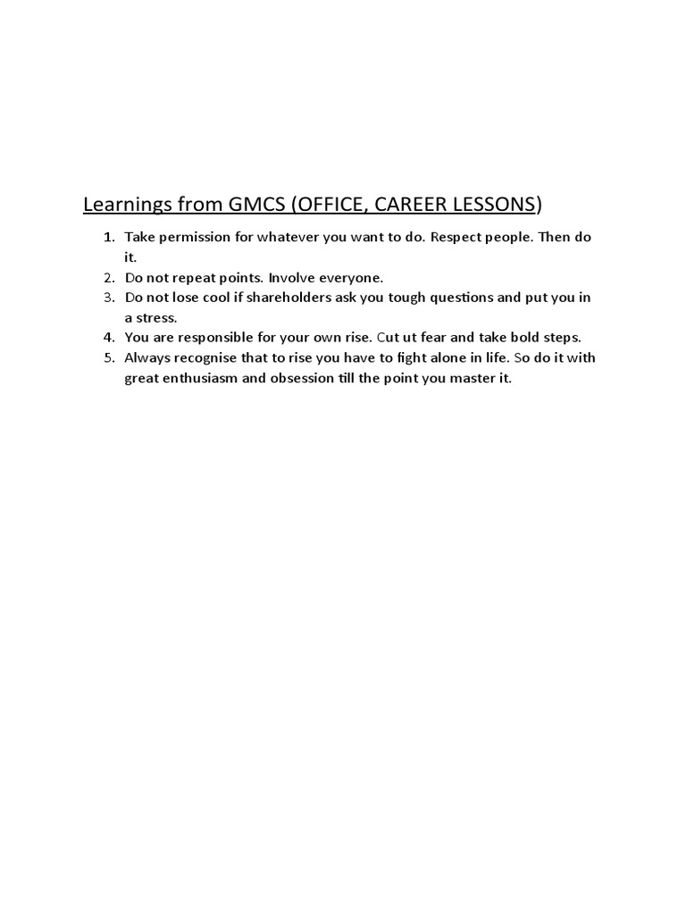 Learnings From GMCS | PDF | Self-Improvement