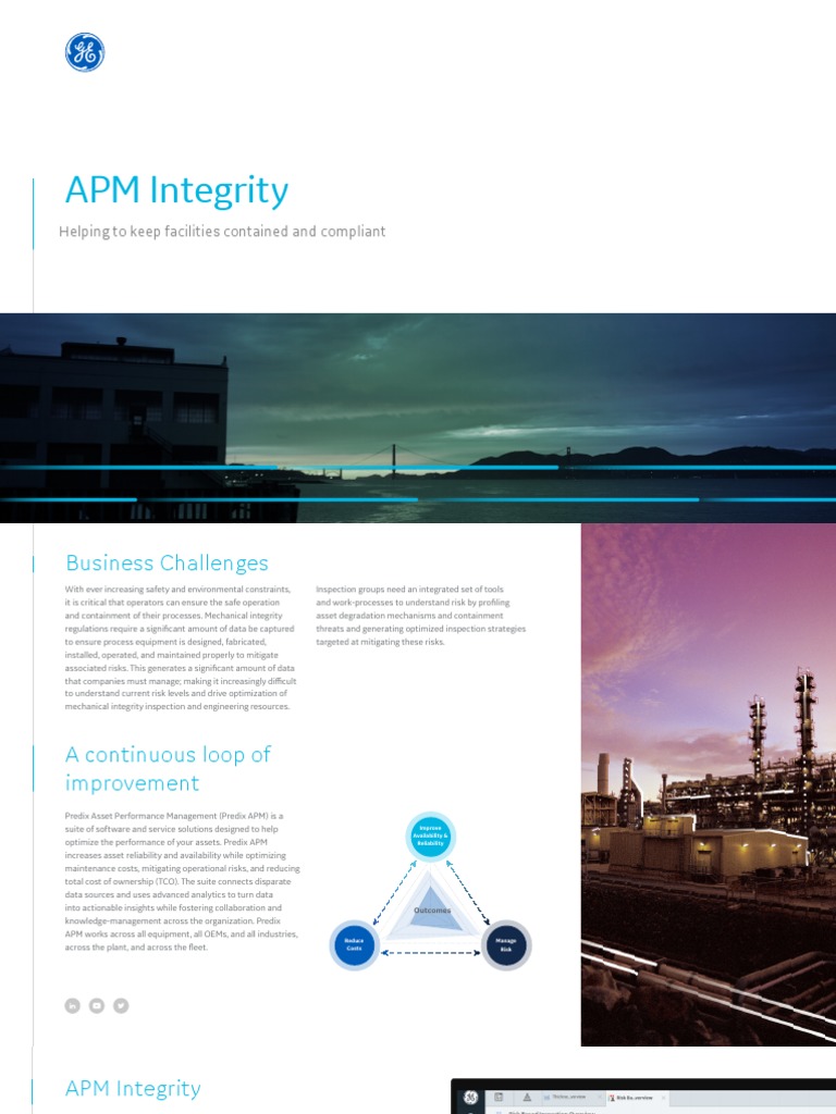 APM Integrity GE Digital Brochure | PDF | Risk | Reliability Engineering