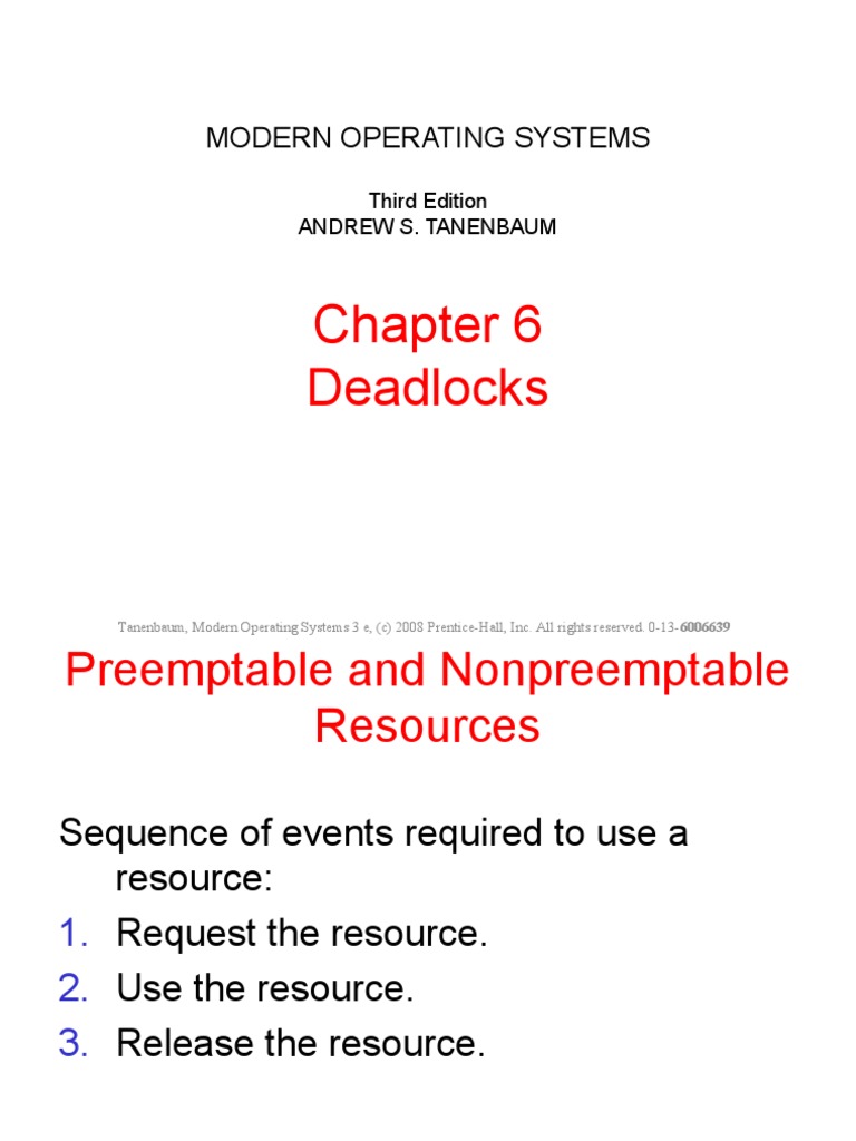 Chapter-3 - Deadlocks - Tannenbaum's Book | PDF | Information ...
