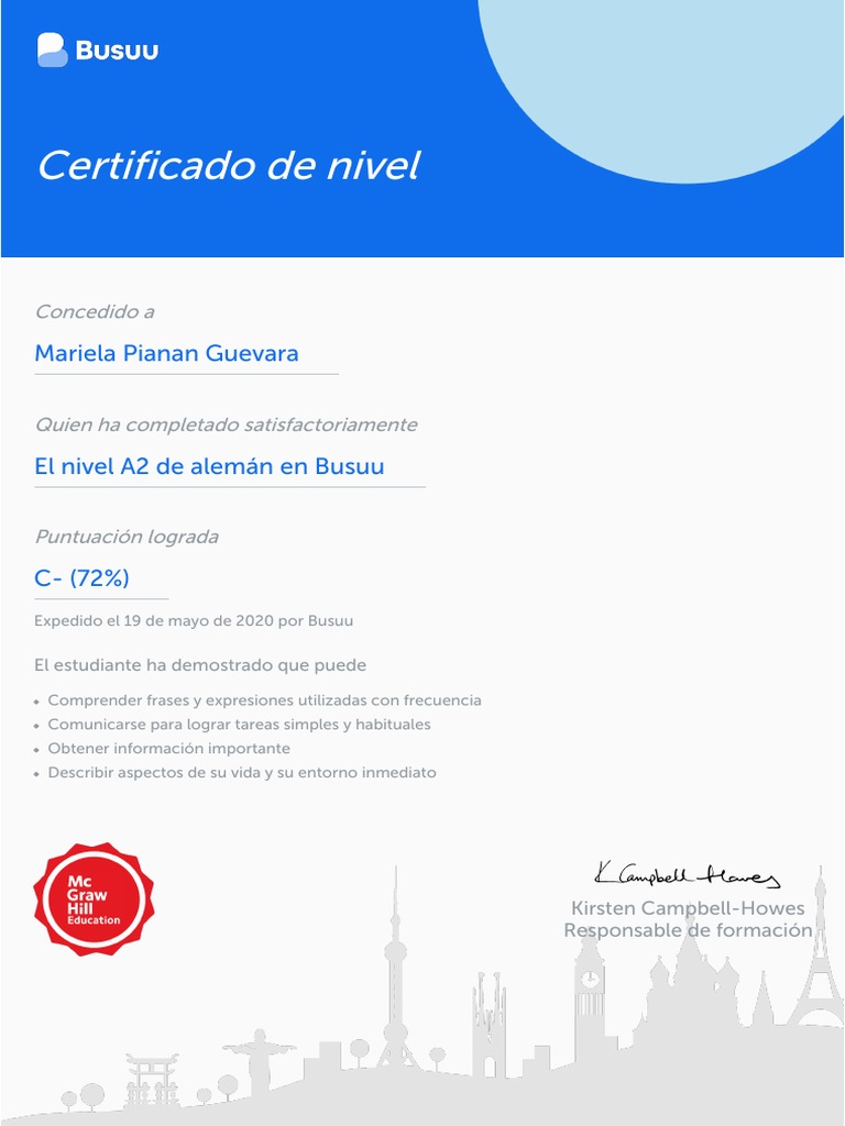 Certificado A2 Alemán | PDF