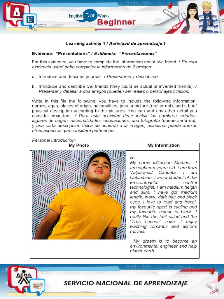 Student Introduction Exercise | PDF