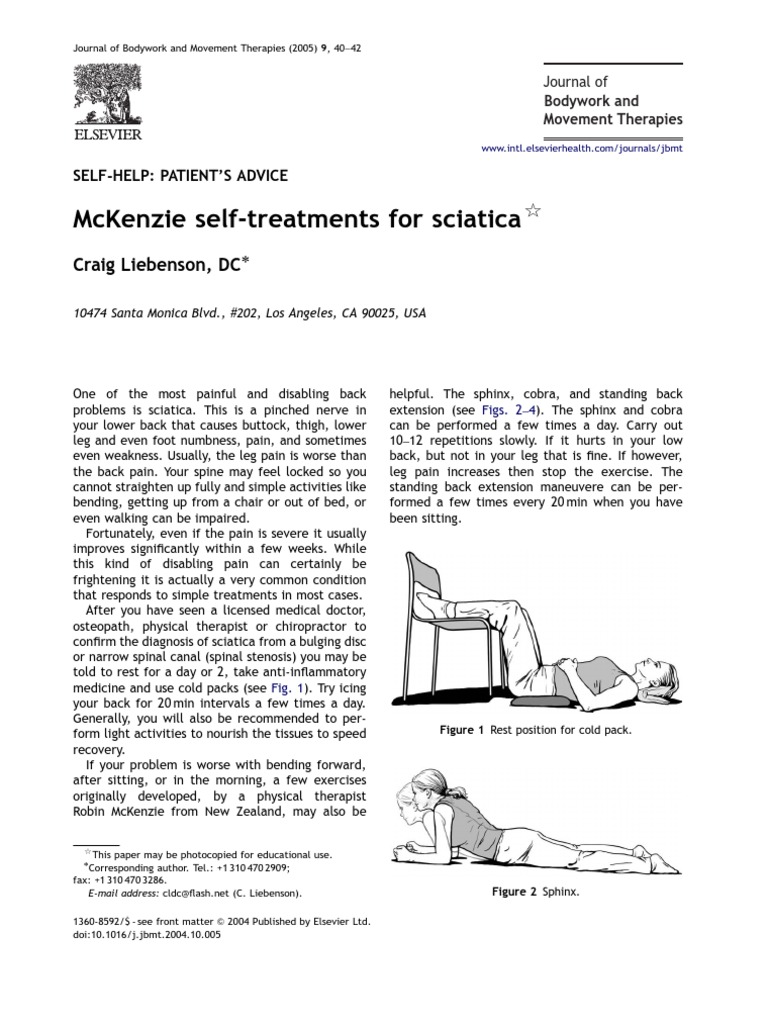 McKenzie Self-treatments for Sciatica | Medical Specialties | Diseases And Disorders