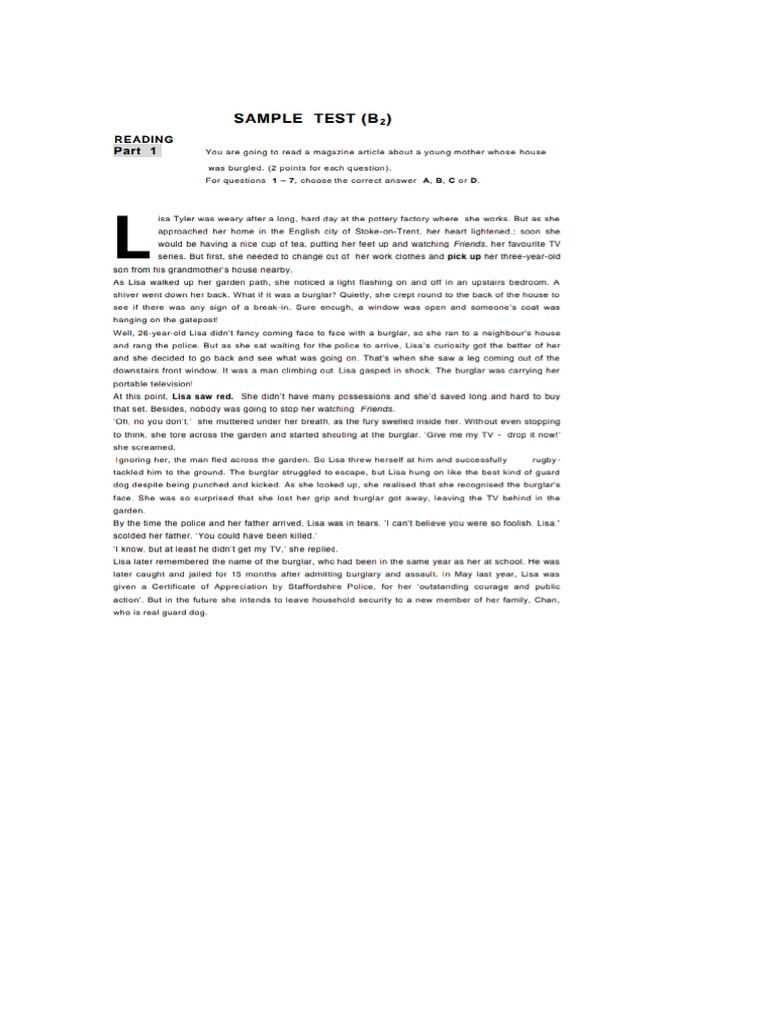 Sample Test B2 | PDF