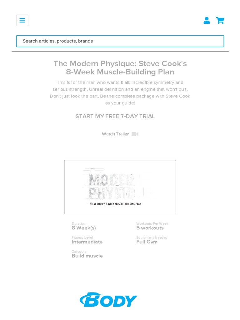 Modern Physique - Steve Cook's 8-Week Training Plan | PDF | Physical Fitness | Business