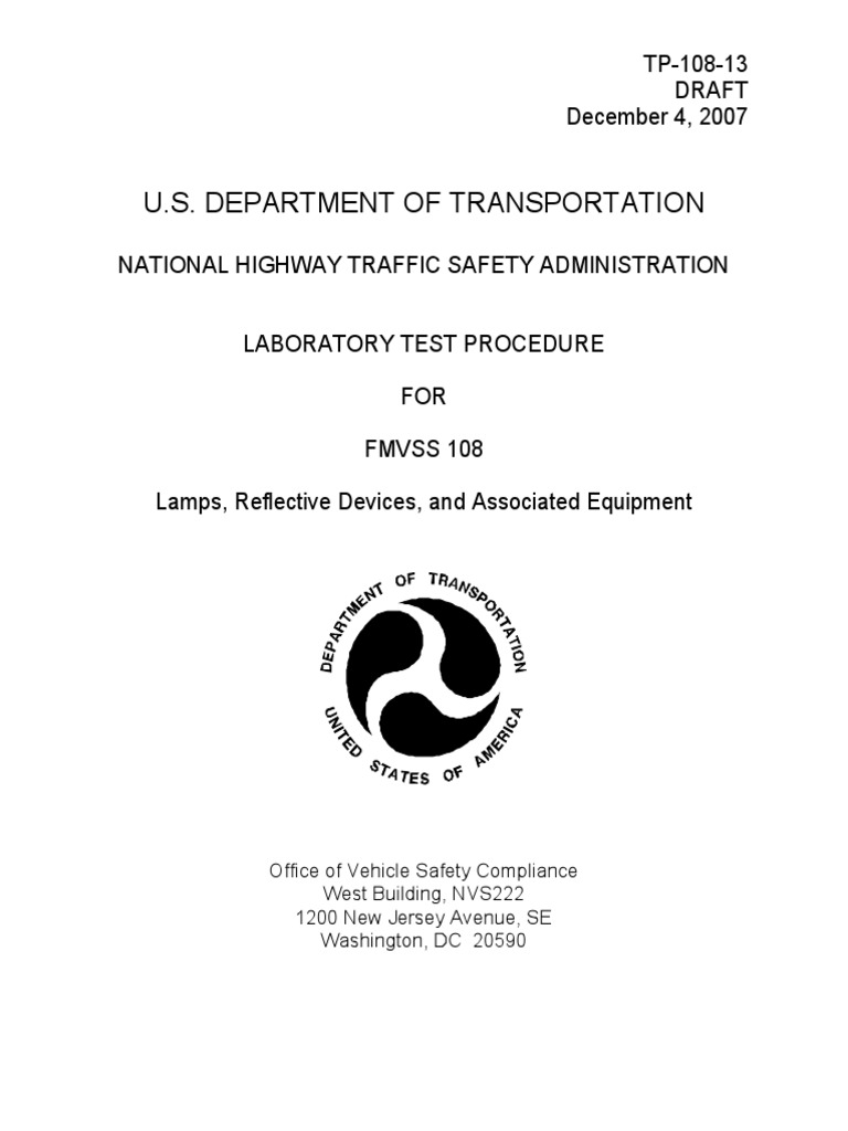 FMVSS108 PDF | PDF | Headlamp | Calibration