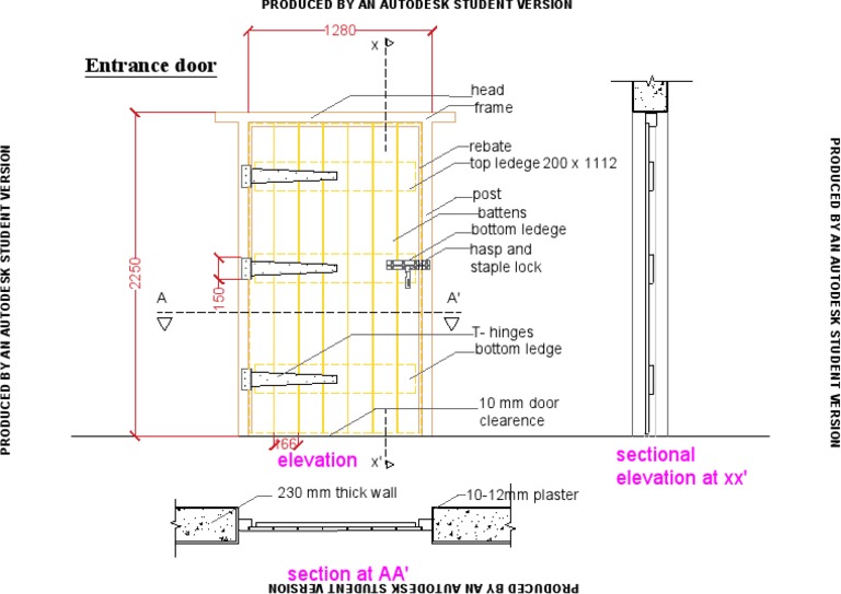 Battened and Ledged Door-Model PDF | PDF | Building Technology ...