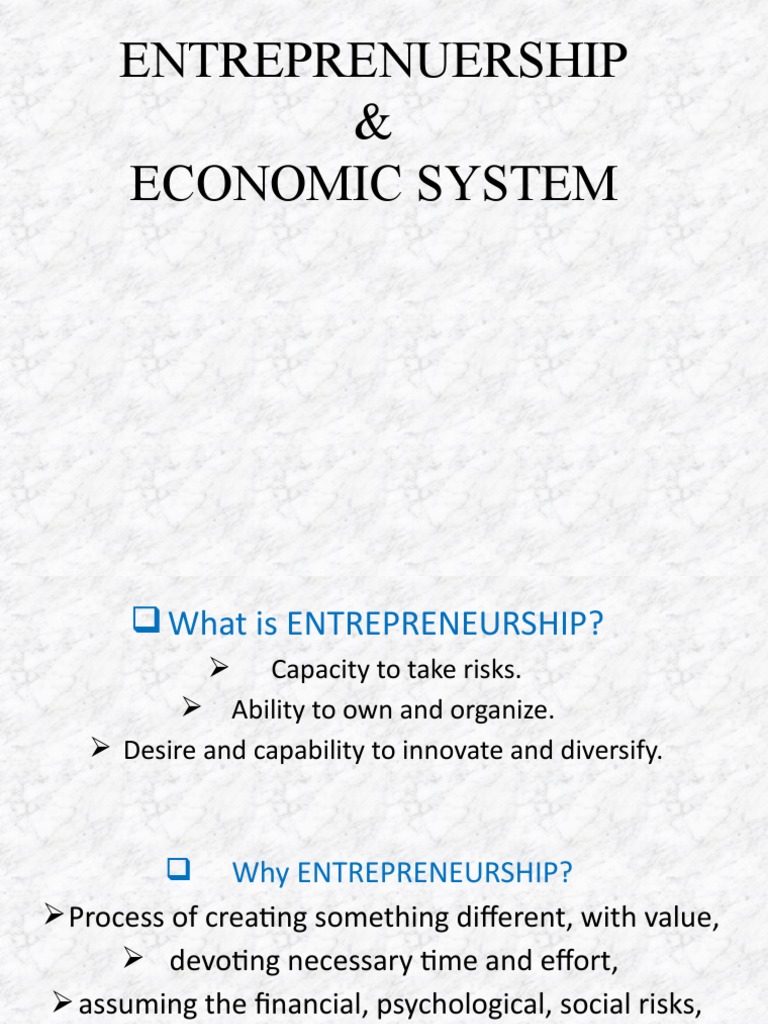 Entrshp Neco System | PDF | Entrepreneurship | Market (Economics)