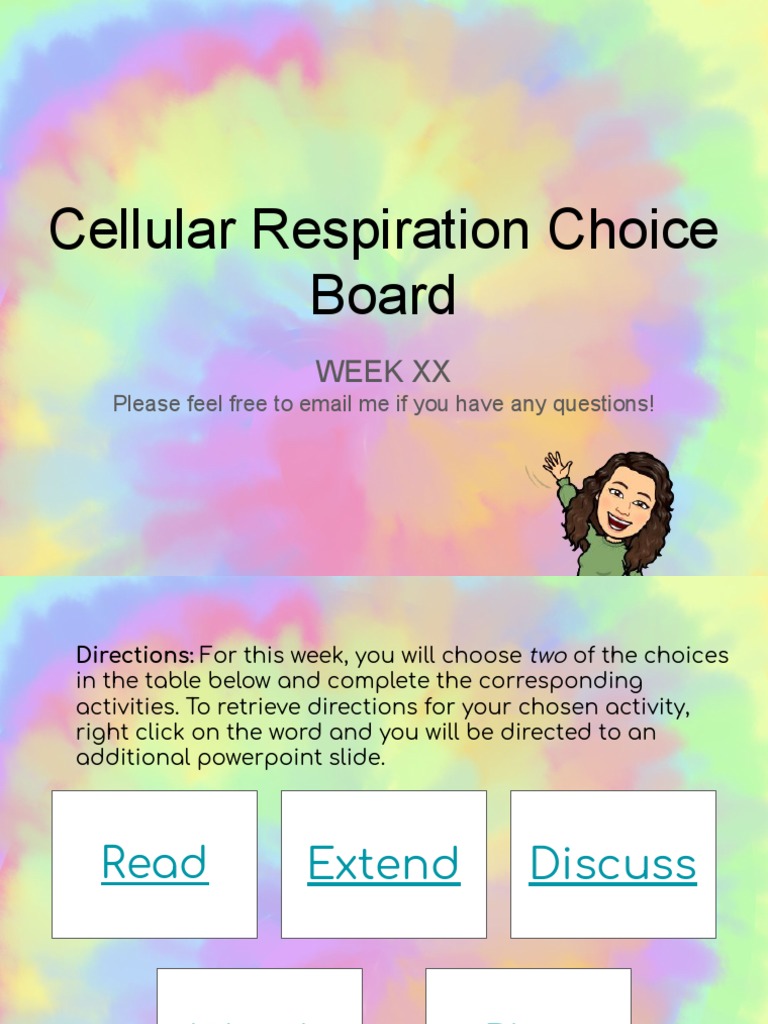 Cellular Respiration Choice Board 1 | PDF | Cellular Respiration ...