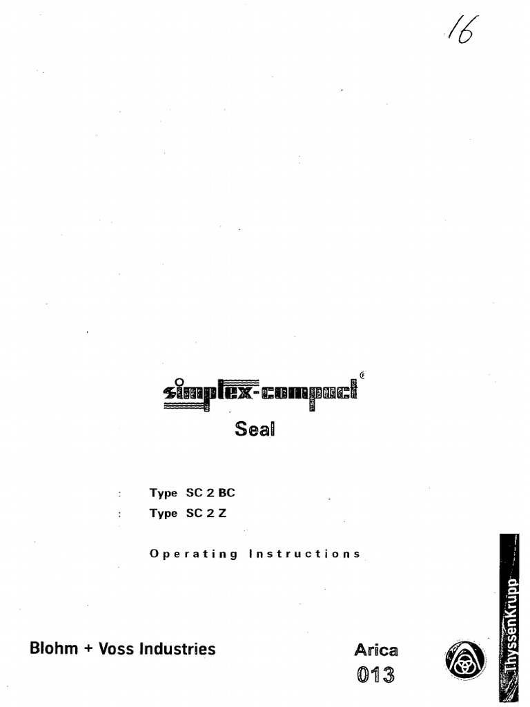 Simplex Compact Seal PDF | PDF | Screw | Propeller