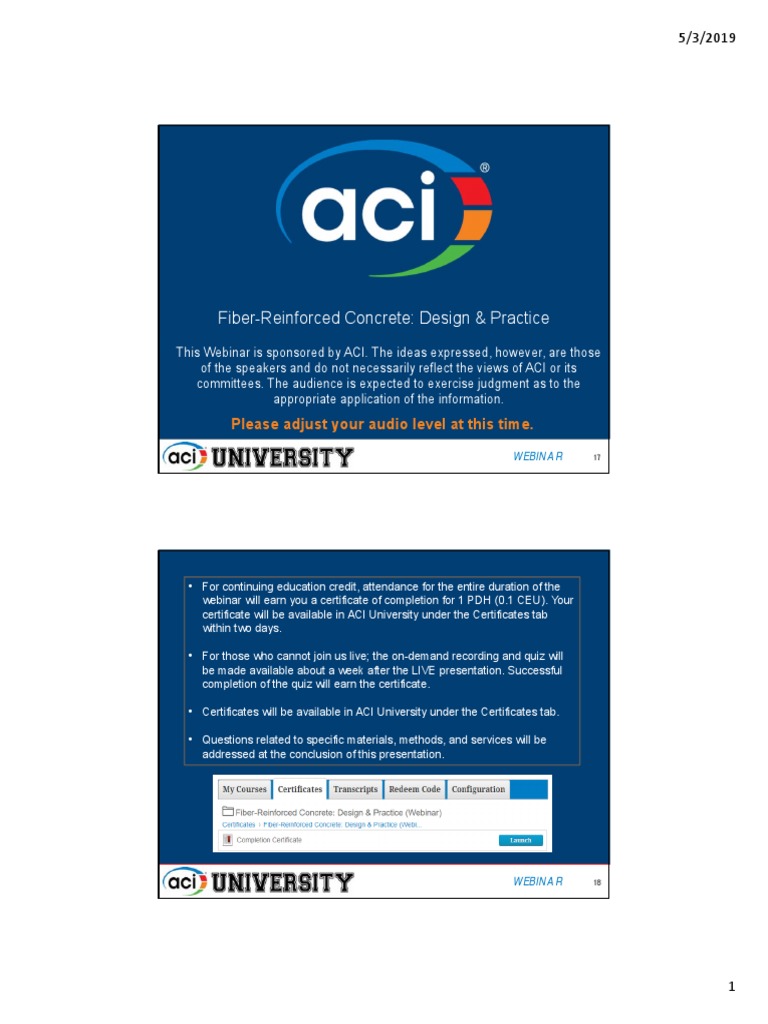 ACI Webinar PDF | PDF | Precast Concrete | Concrete