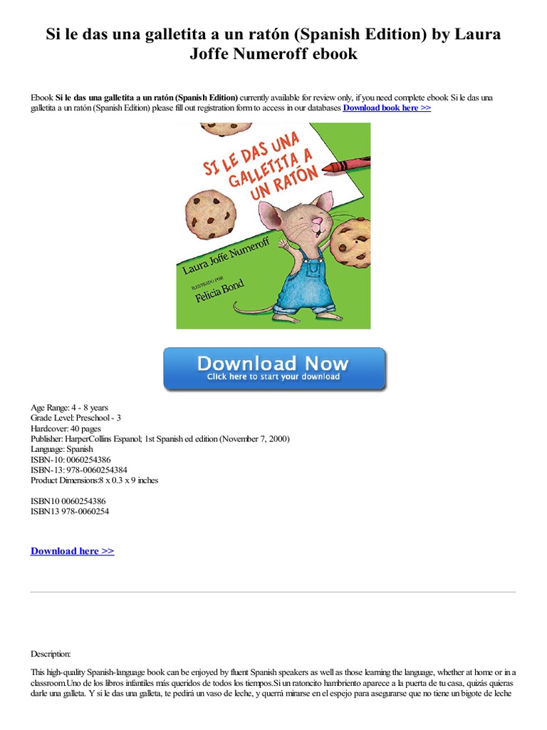Si Le Das Una Galletita A Un Ratón (Spanish Edition) by Laura Joffe ...