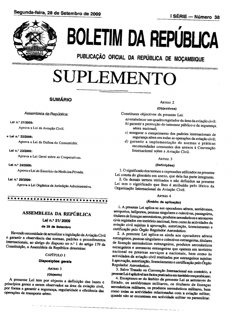 Lei 23 2009 | PDF | Cooperativa | Aviação