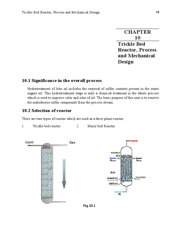 Trickle Bed Reactor, Process and Mechanical Design | PDF | Chemical ...