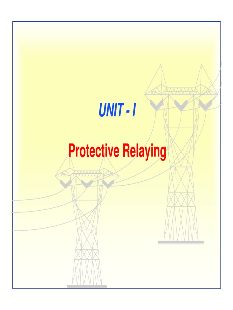 Unit-1-Protective Relaying OC and Earth Fault Protection | PDF | Relay ...