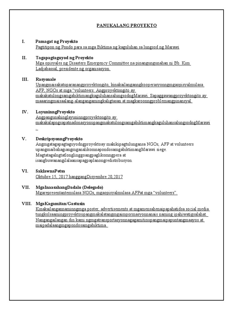 Panukalang Proyekto | PDF