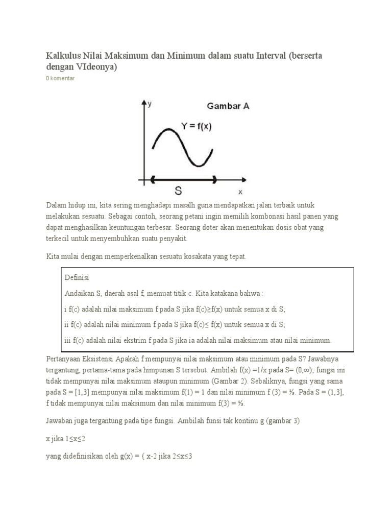 Kalkulus Nilai Maksimum Dan Minimum | PDF
