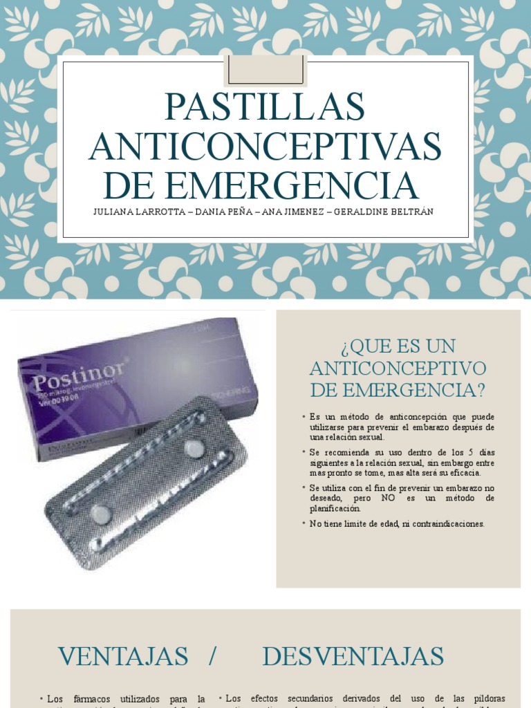 Pastillas Anticonceptivas de Emergencia | PDF | Control de la natalidad ...