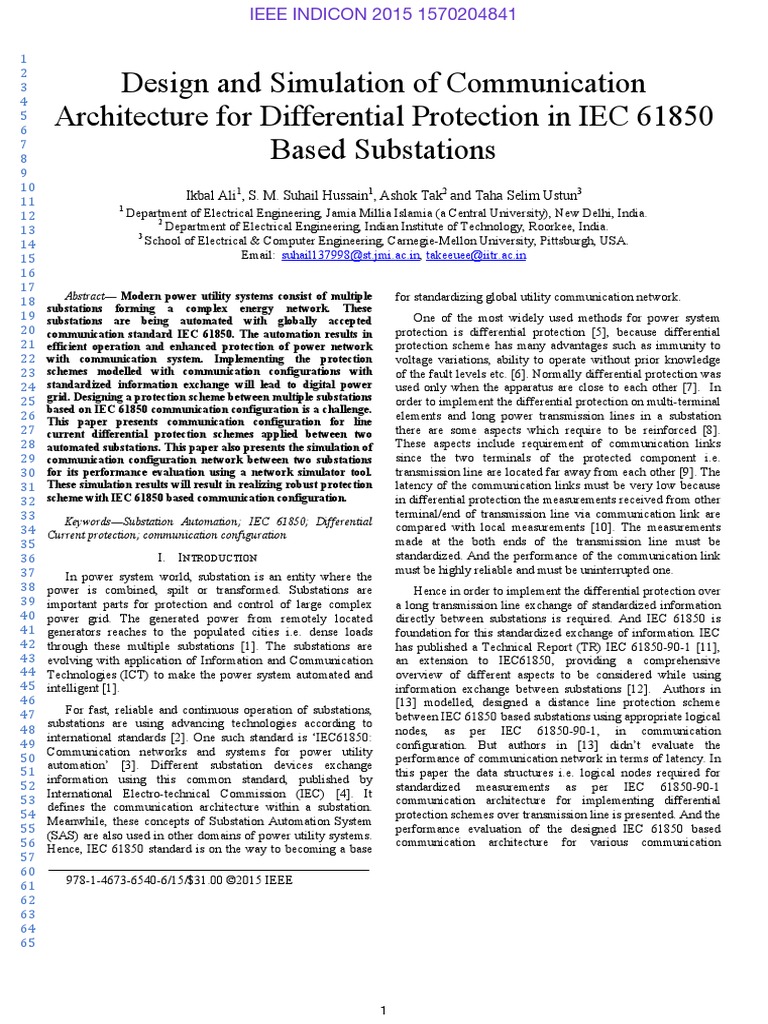 Design and Simulation of Communication Architecture For Differential ...